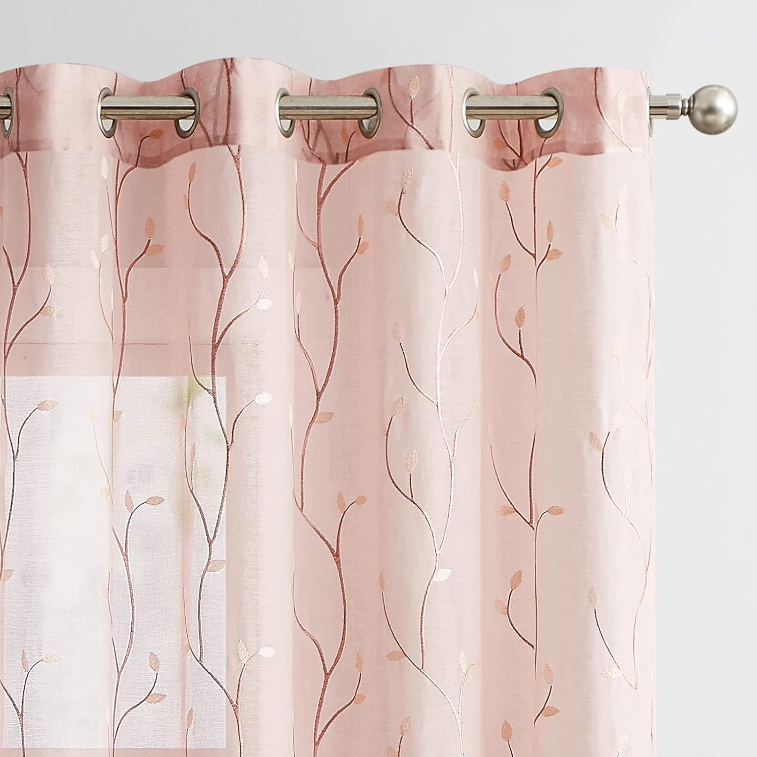 Amazon.com: Sheer Curtains for Bedroom 63 Inch Length Floral ...