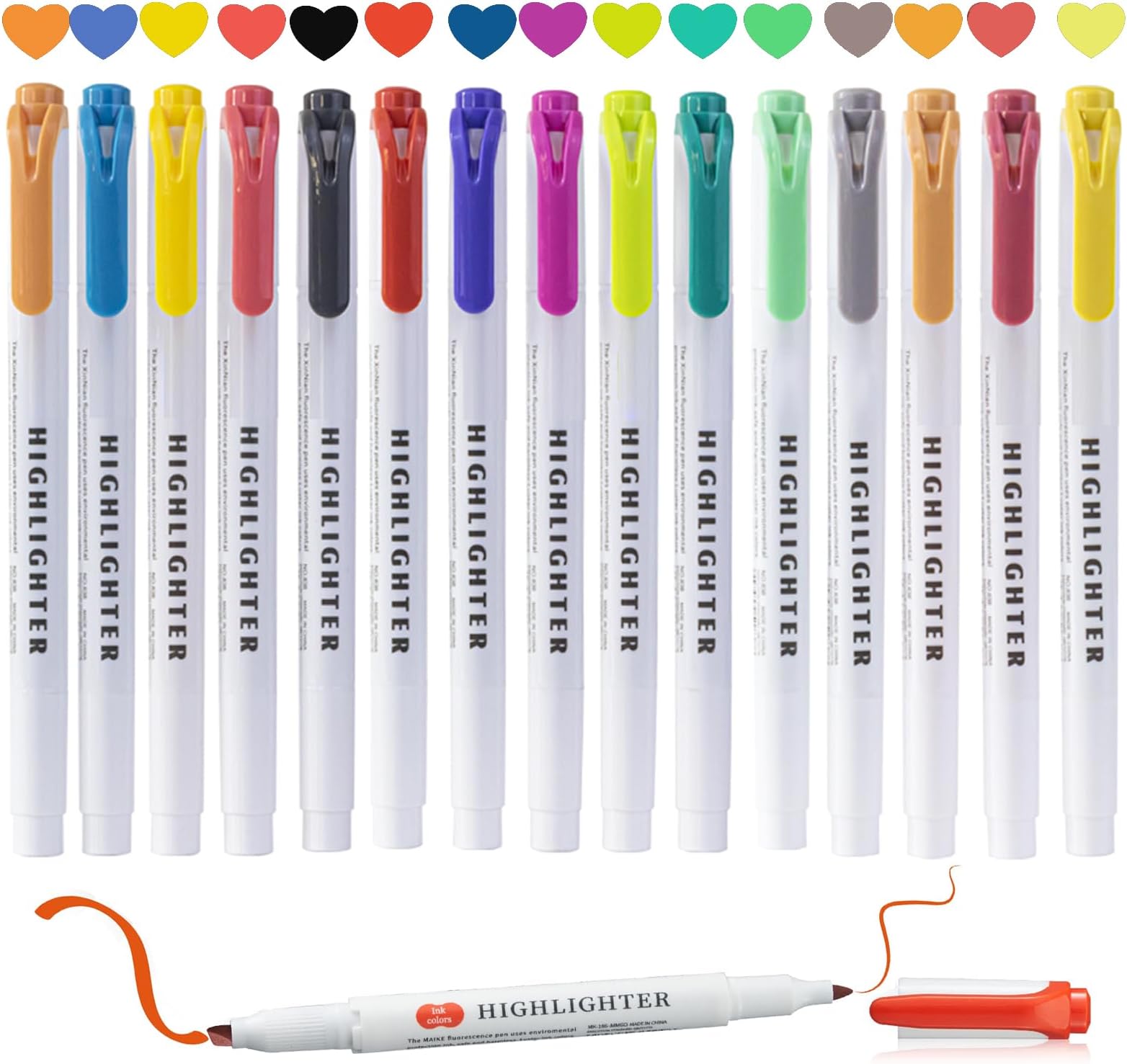 Amazon.com : konket 15 Pcs Aesthetic Cute Highlighters with Soft Chisel ...