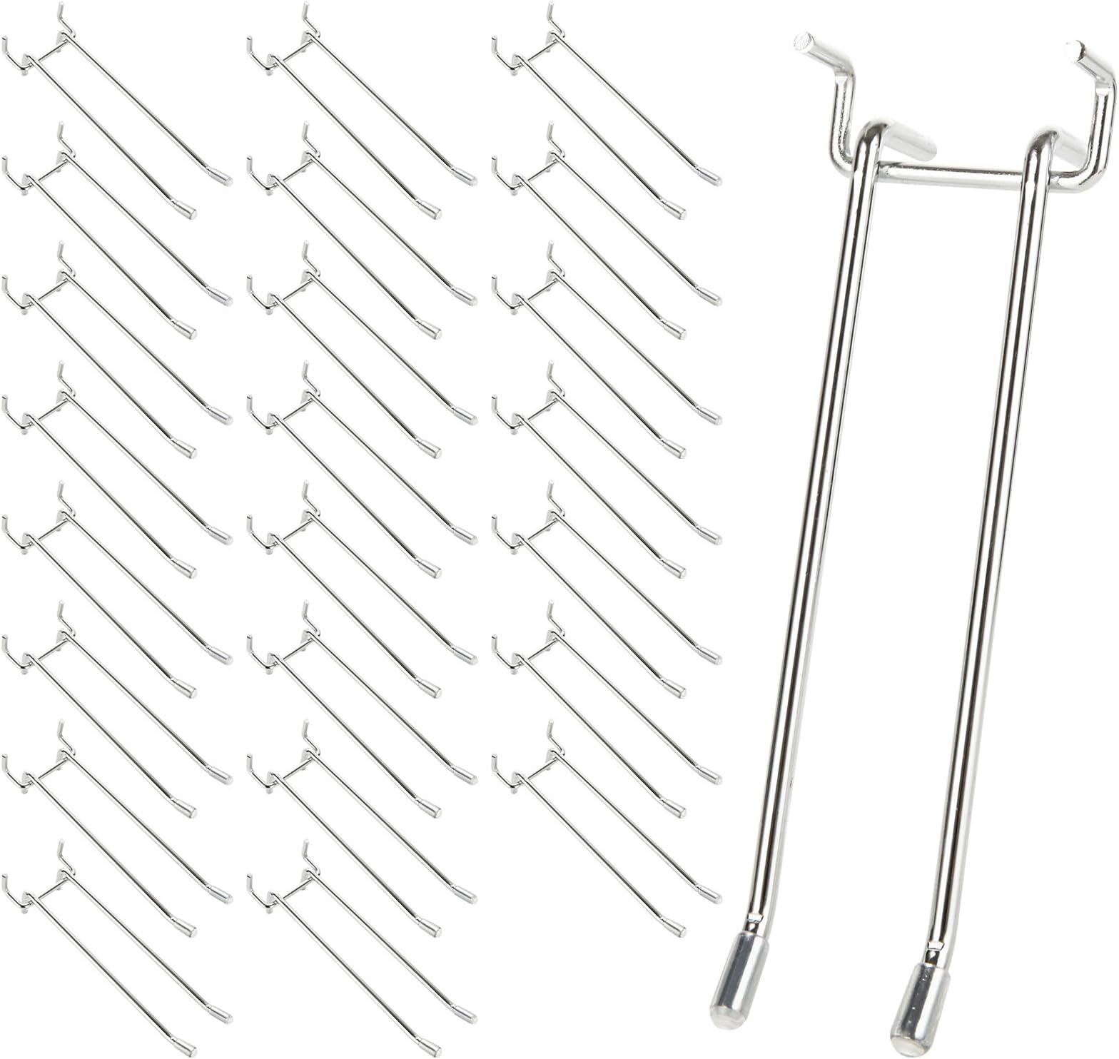 Amazon.com: YOUNTHYE 24PCS Pegboard Hooks Fit 1/4”PegBoard Hole 6 Inch ...