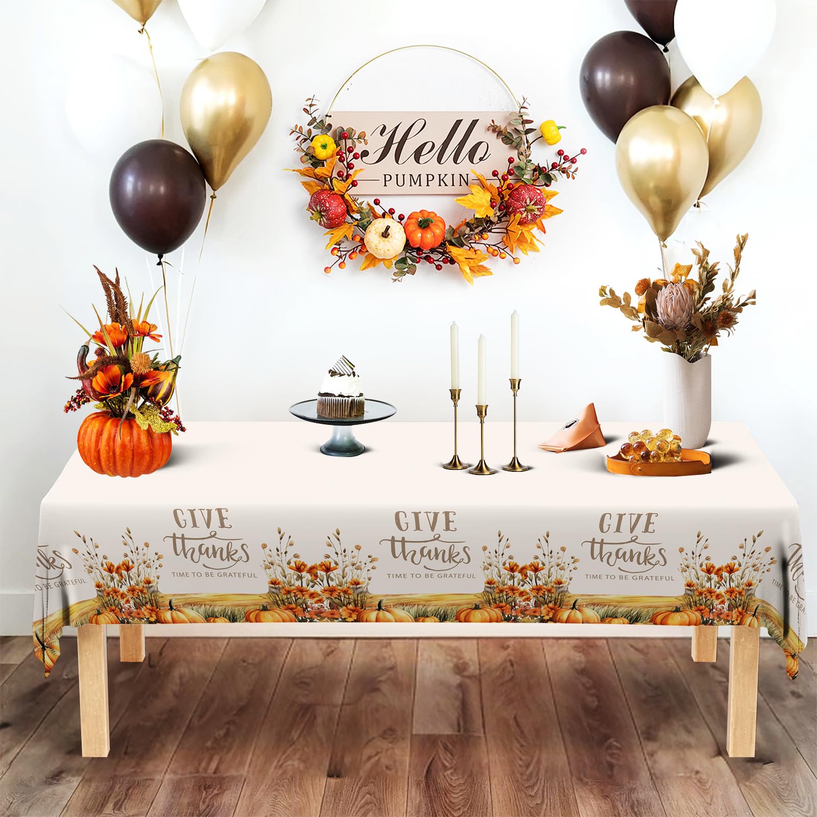 Snapklik.com : Fall Thanksgiving Tablecloth 4 Packs 54x108 Plastic ...