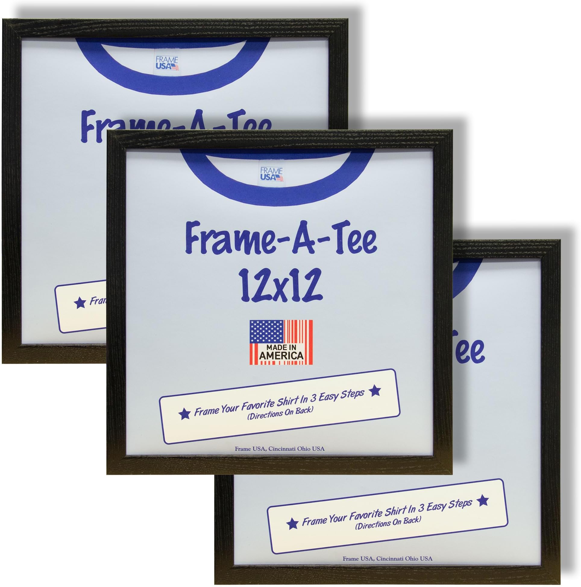 Amazon.com - Frame USA Frame-A-Tee, Pack of 3 Real Wood T-Shirt Frames ...