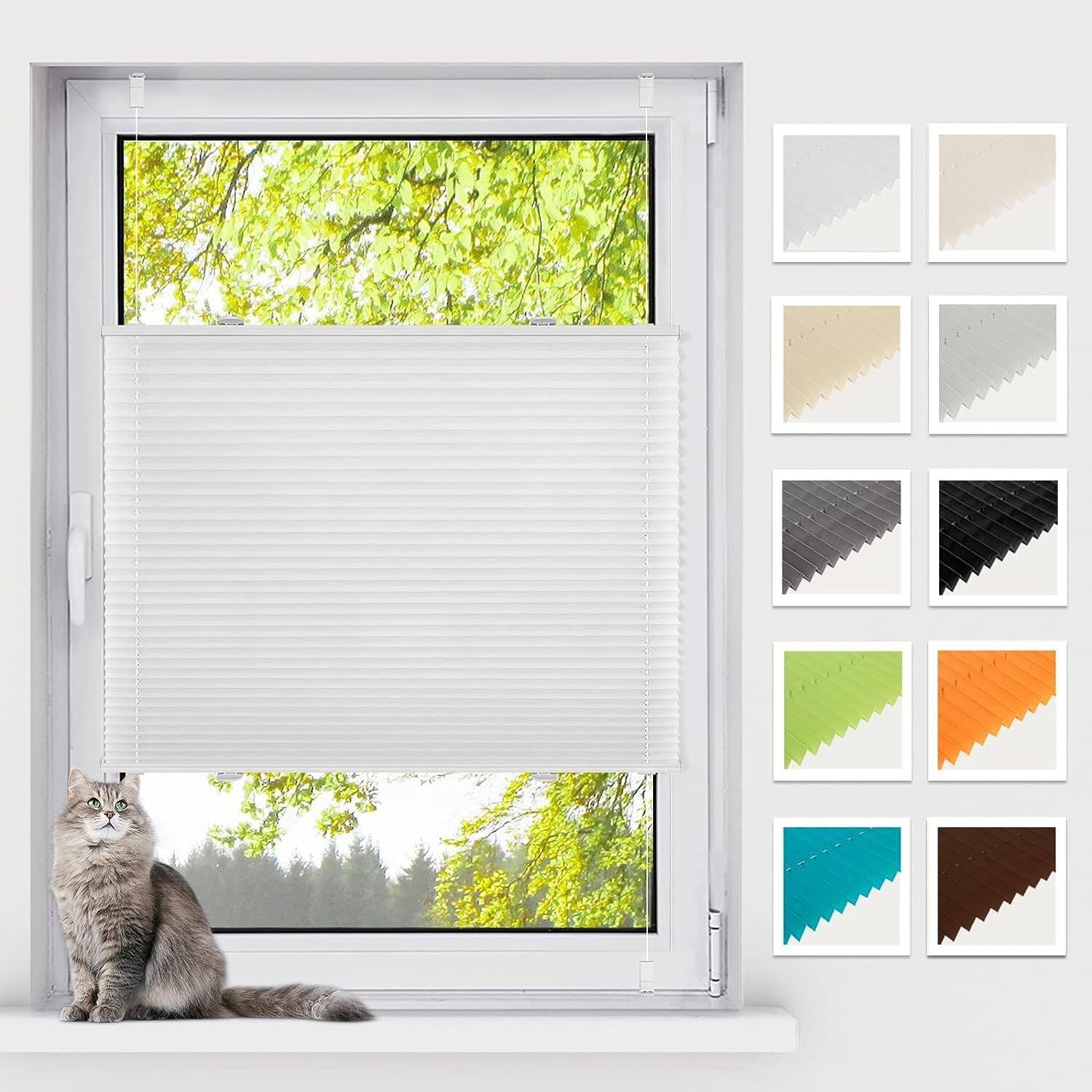 Amazon.de: Home-Vision® Premium Plissee Faltrollo ohne Bohren mit ...