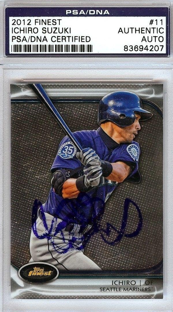 Amazon.com: Ichiro Suzuki Autographed Signed 2012 Finest Card #11 ...
