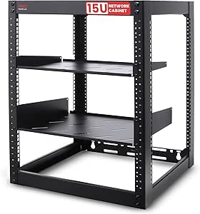 Amazon.com: 15U Server Rack Network Cabinet - Open Frame Rack, Wall ...