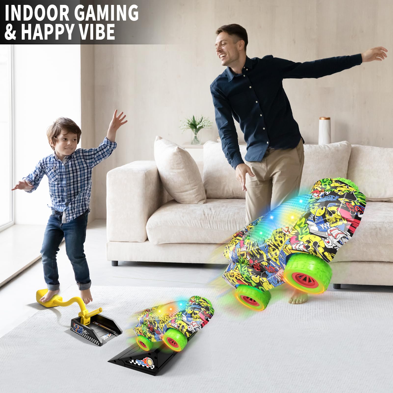 Toys 4 + Year Old Boy Car Launcher Toy With LED Racing Cars - Air ...