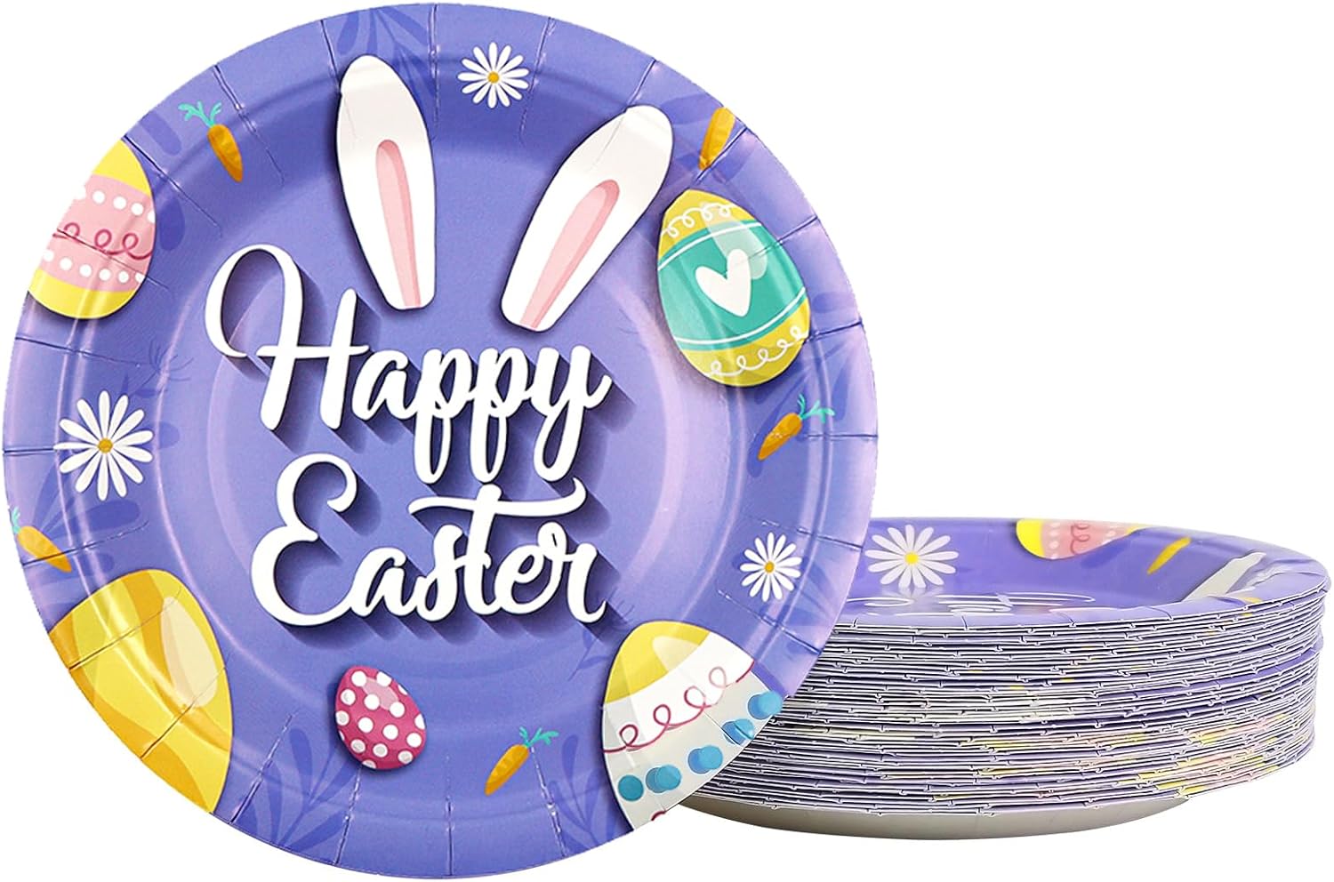 Amazon.com: LDFDRT 50 Pcs Happy Easter Paper Plates 7 inch Dessert ...