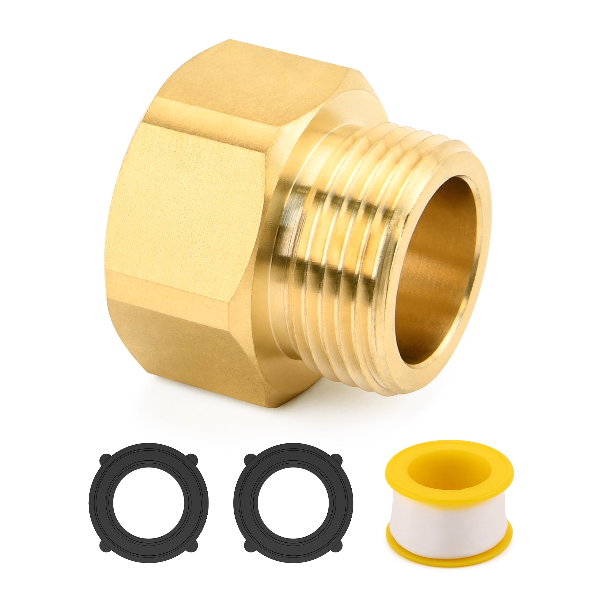 Amazon.com: Foxmitool Brass Hose Bib Adapter - 1 Pack 1-1/16" Fine ...