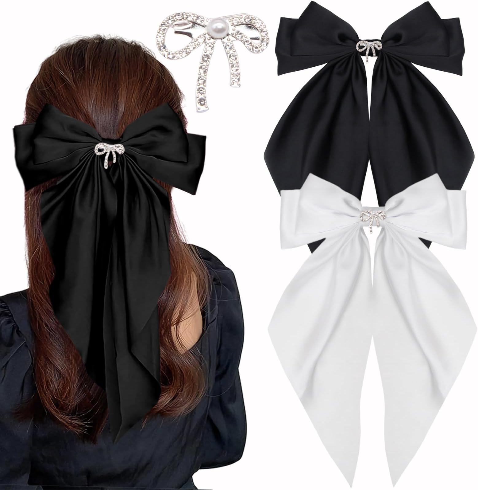 Amazon.com : WENANA Oversized Hair Bows for Women - Large Hair Ribbon ...