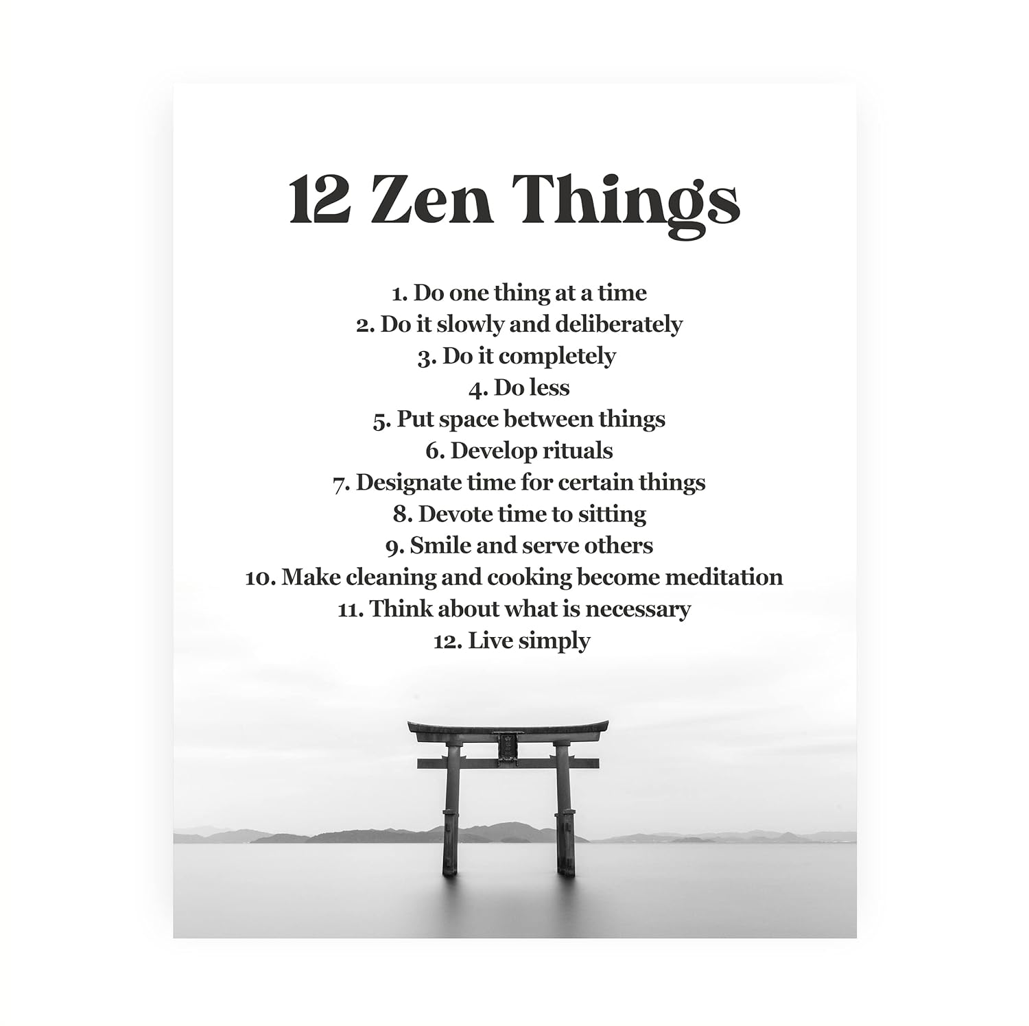 Amazon.com: 12 Zen Things - Yoga Meditation Wall Art, Motivational ...