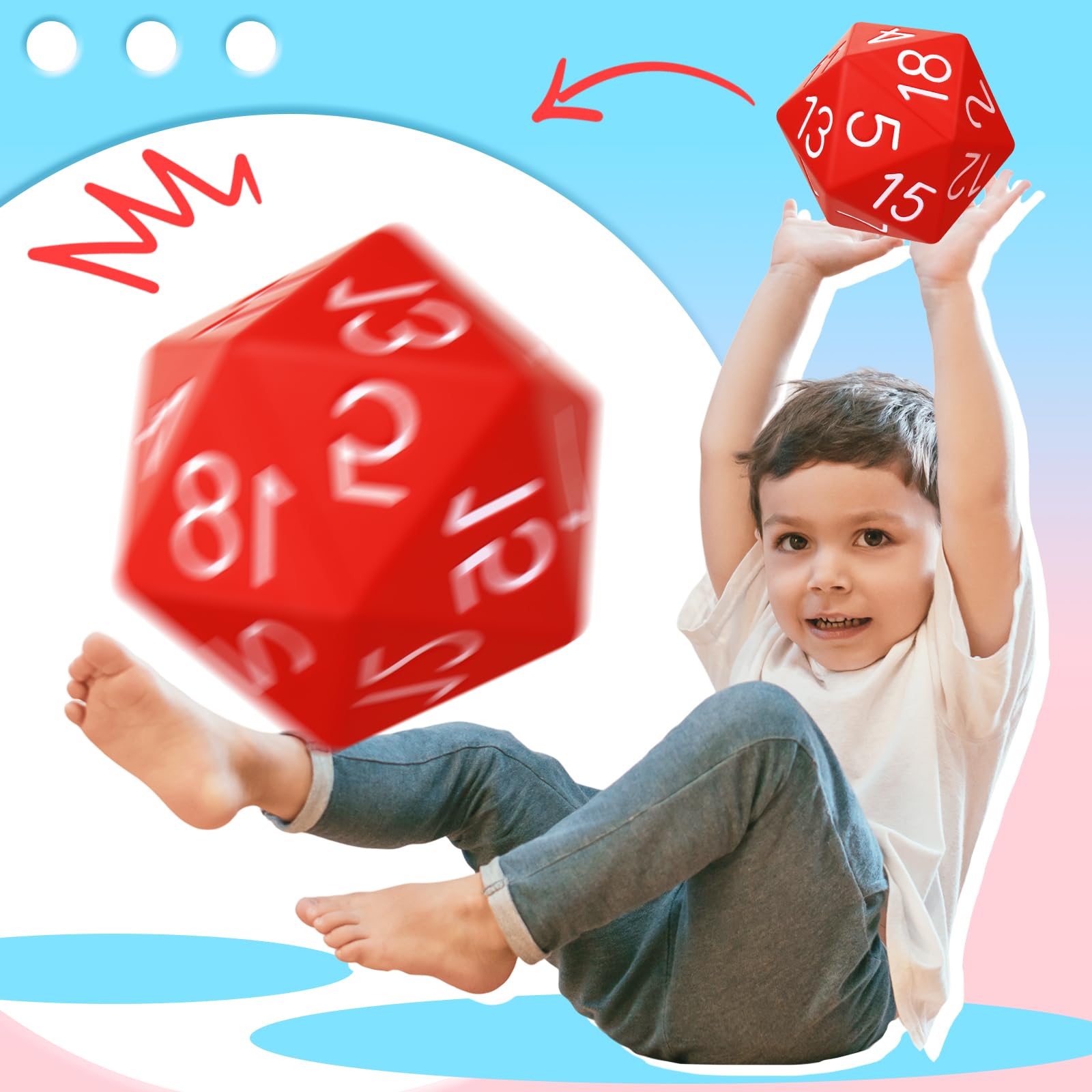 Snapklik.com : Rotatingpals 4.8 Inch Large Foam Dice 20 Sides Jumbo ...