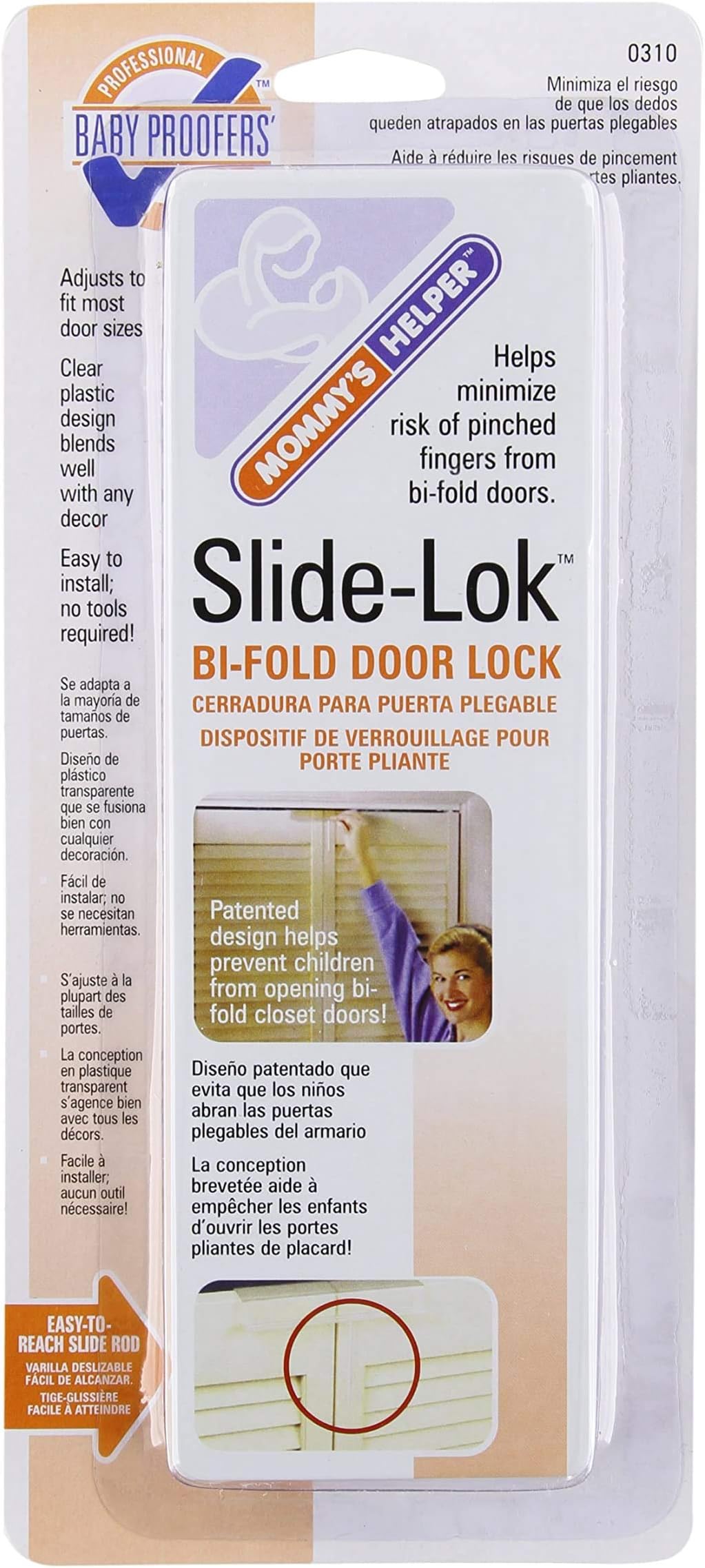 Amazon.com: Mommy's Helper Slide-Lok Bi-Fold Door Lock, Baby Lock (Pack ...