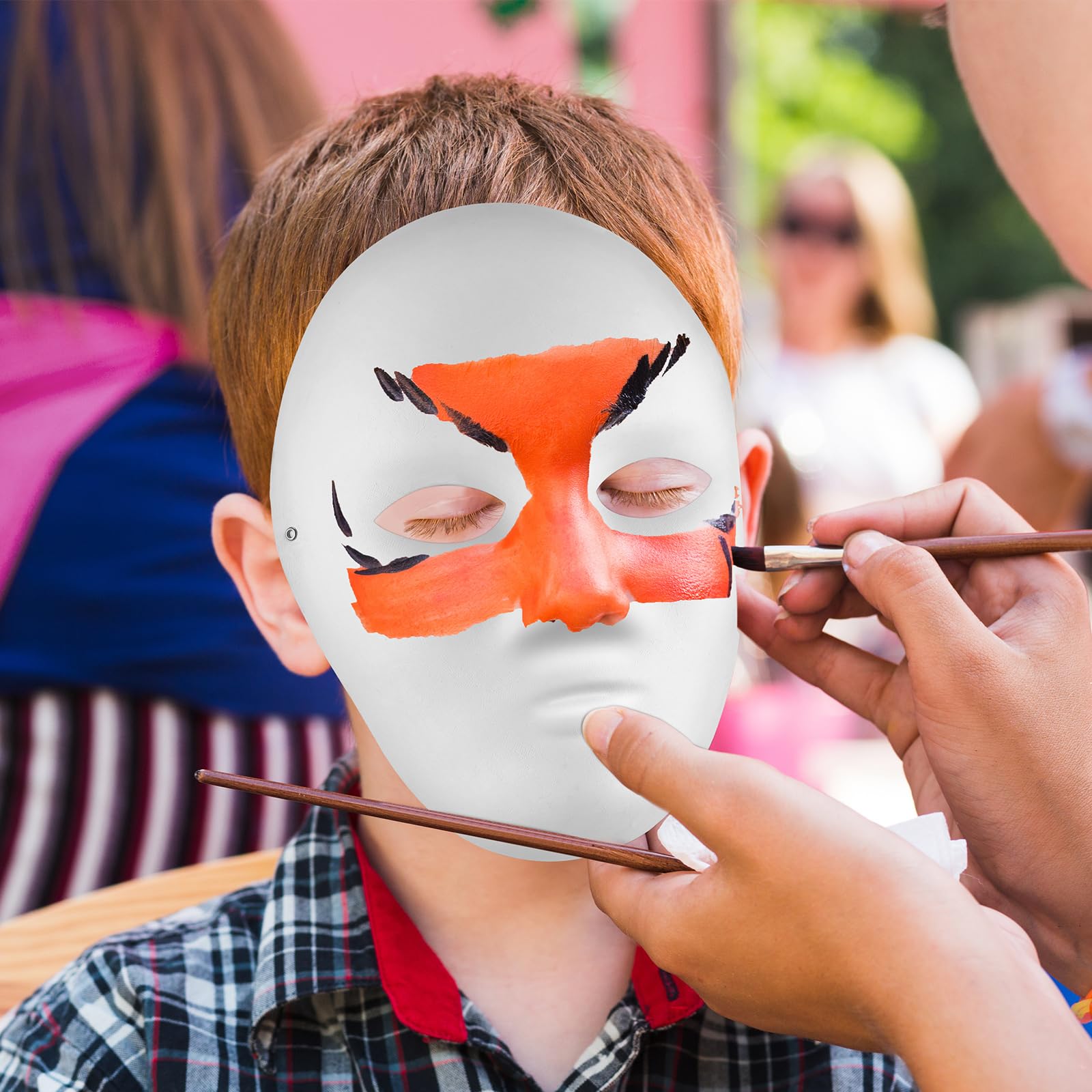 Snapklik.com : Hiboom 80 Pcs DIY Full Face Masks Paintable Paper Mask ...
