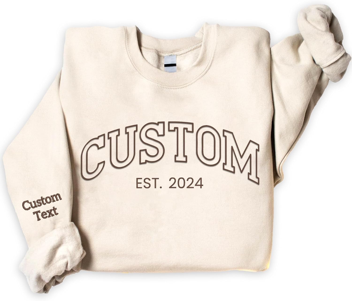 NAZENTI Custom Embroidered Sweatshirt, Custom Crewneck Sweatshirt ...