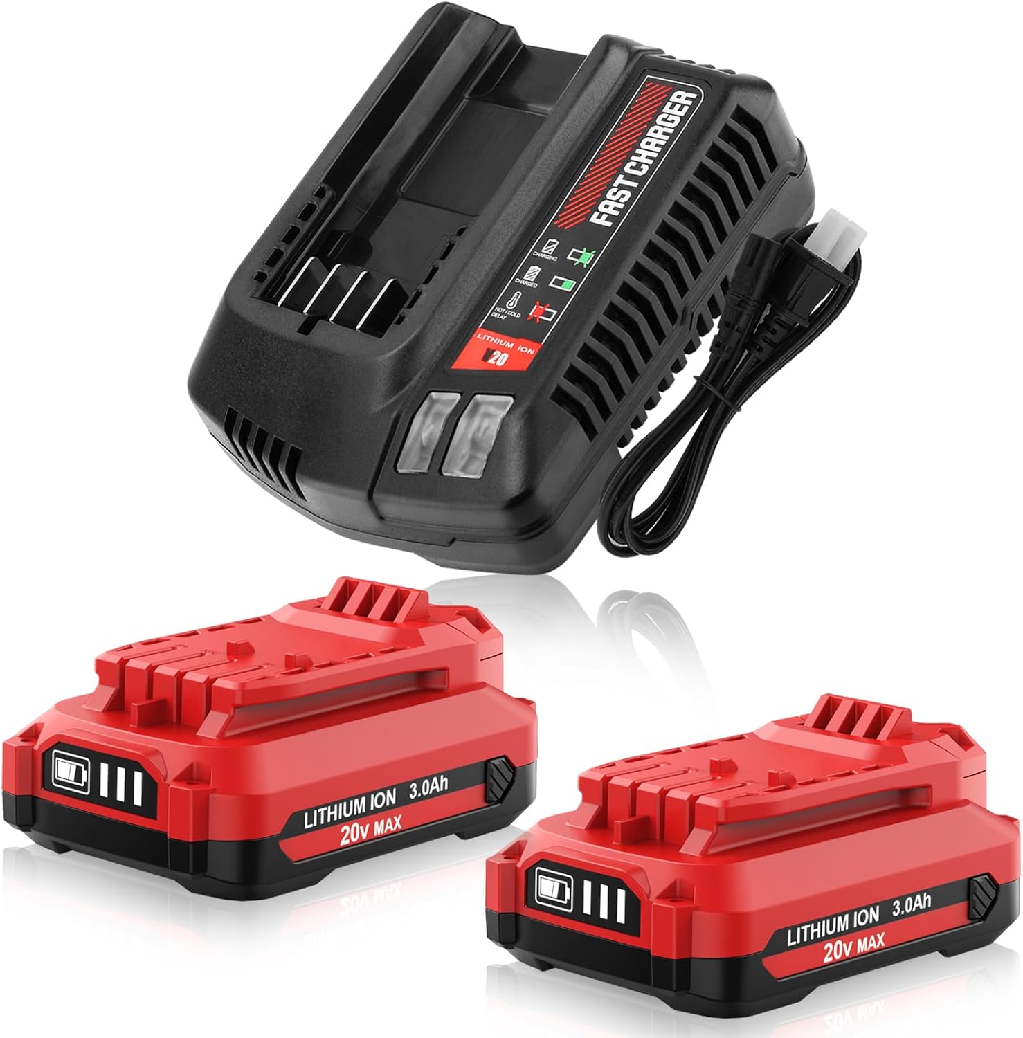 Amazon.com: 2Pack 20V 3.0Ah CMCB202 V20 Battery and CMCB104 Charger ...