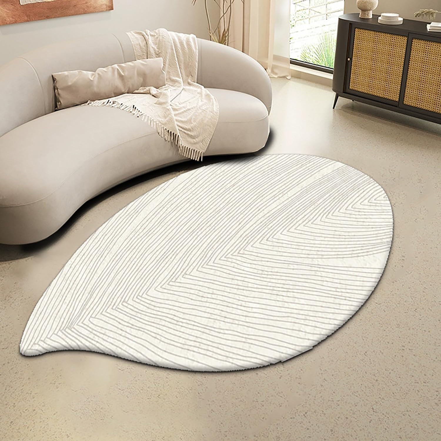 Amazon.com: Modern Irregular Shaped Rug,Non-Slip Area Rugs, Oval Fluffy ...