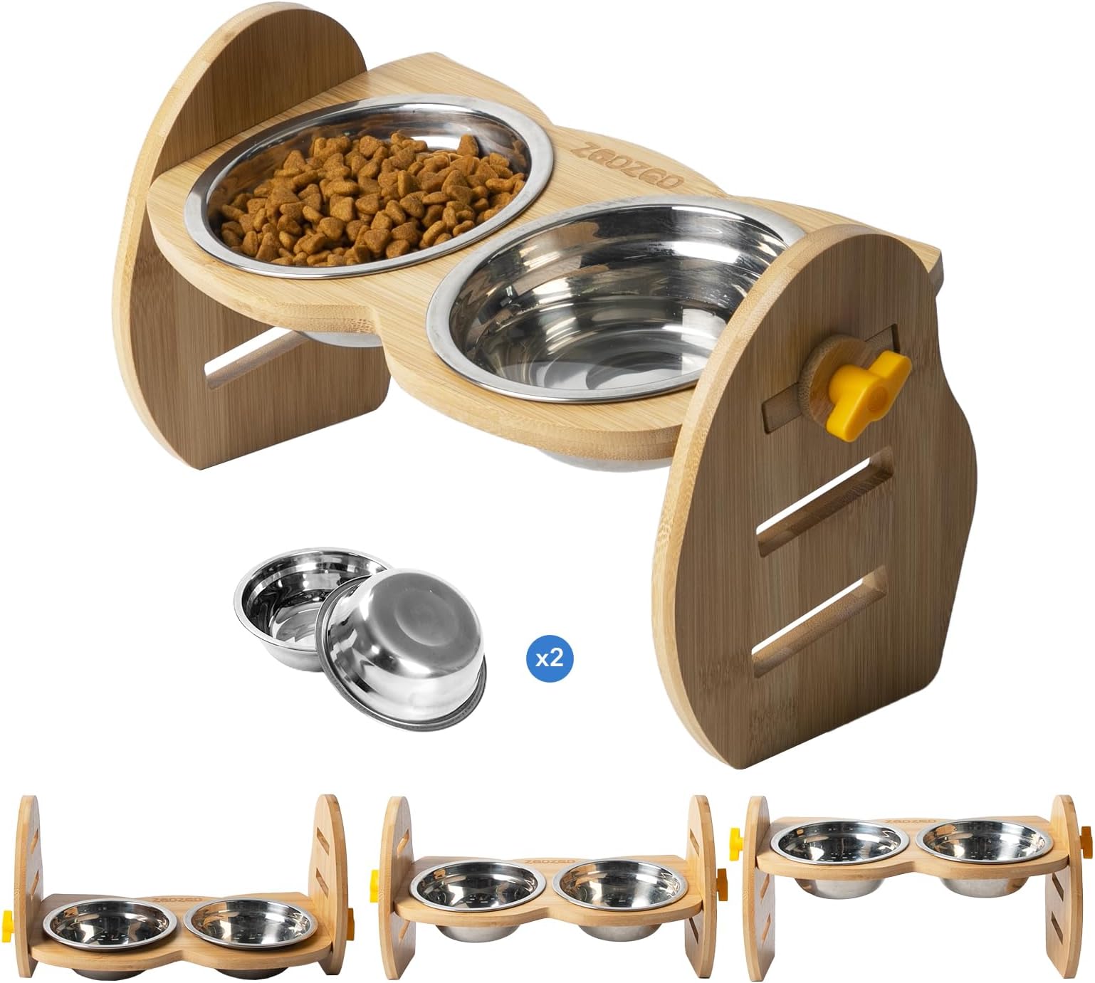 Pet Supplies : Elevated Dog Bowl Stand, Tilted Adjustable Raised Pet ...