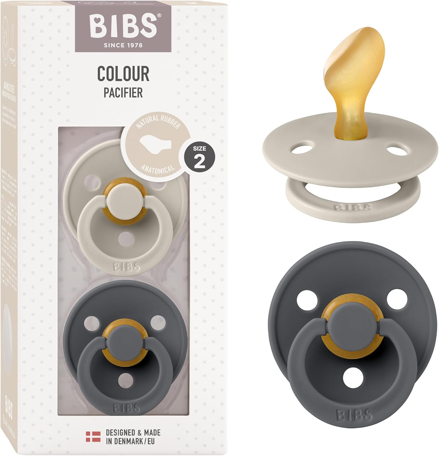 BIBS Colour Anatomical Soother 2-Pack, BPA Free Dummy Pacifier ...