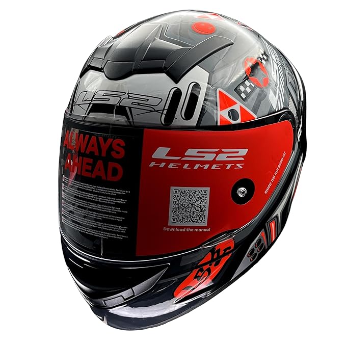 LS2 Helmets - FF352 Rookie - Big One - Gloss Grey Hi Viz Orange ...