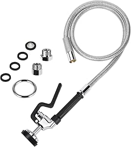Pre-Rinse Hose with Spray Valve 60" Flexible Stainless Hose Pre Rinse ...