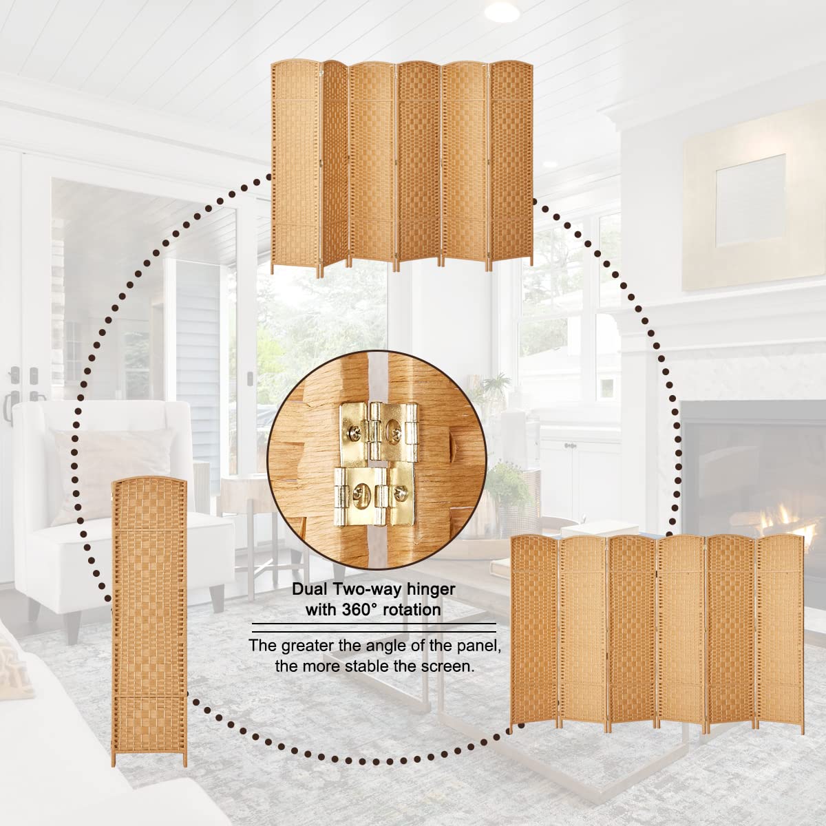 Snapklik.com : Room Divider, 6 Ft Tall Room Dividers And Folding ...