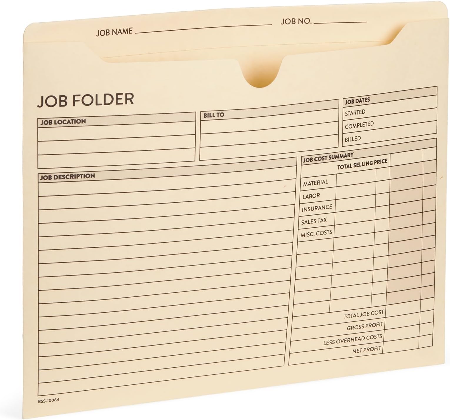 Amazon.com : TOPS Job Folder File Jackets, 11.75 x 9.5 Inches, Manila ...