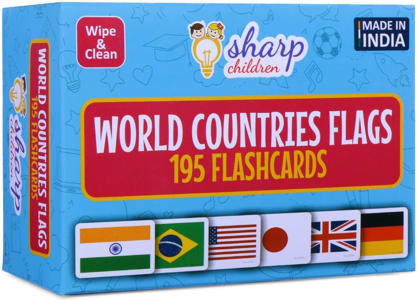 Buy Sharp Children Big Size Language_Skills Flags Flash Cards for Kids ...