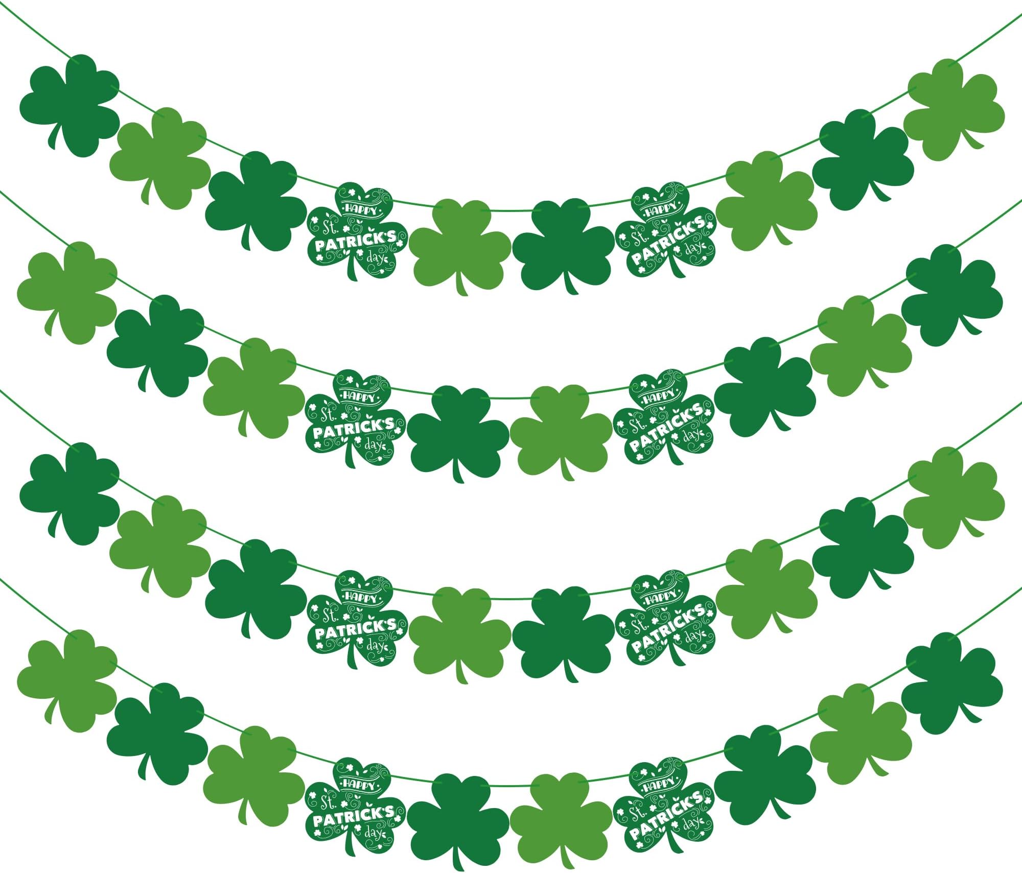 Amazon.com: Cheerland Glitter St Patricks Day Garlands Saint Patricks ...