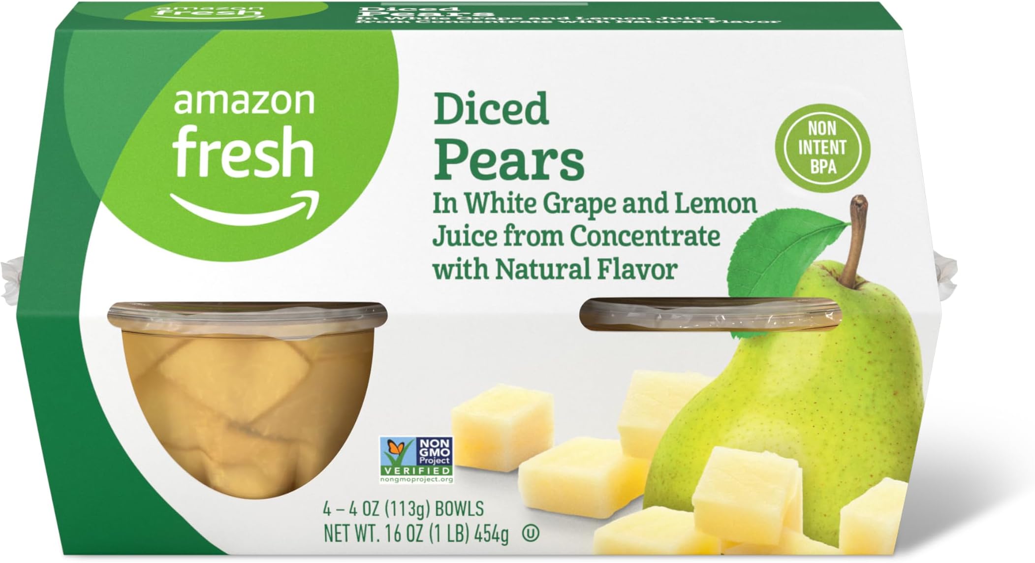 Amazon.com: Amazon Fresh, Diced Pears in White Grape and Lemon Juice, 4 ...