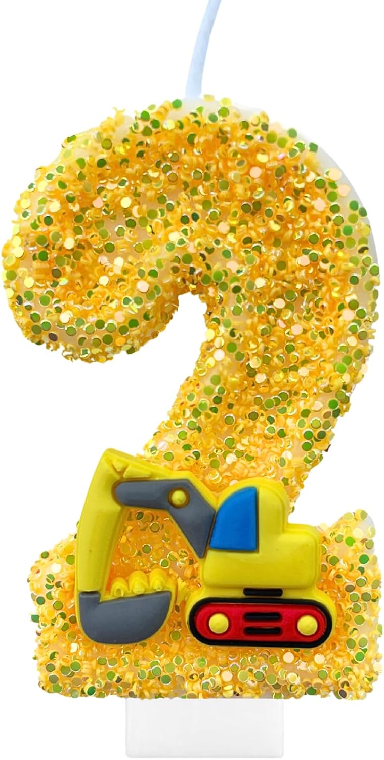 Amazon.com: CasaPopz Construction Birthday Candles for Cake Decoration ...