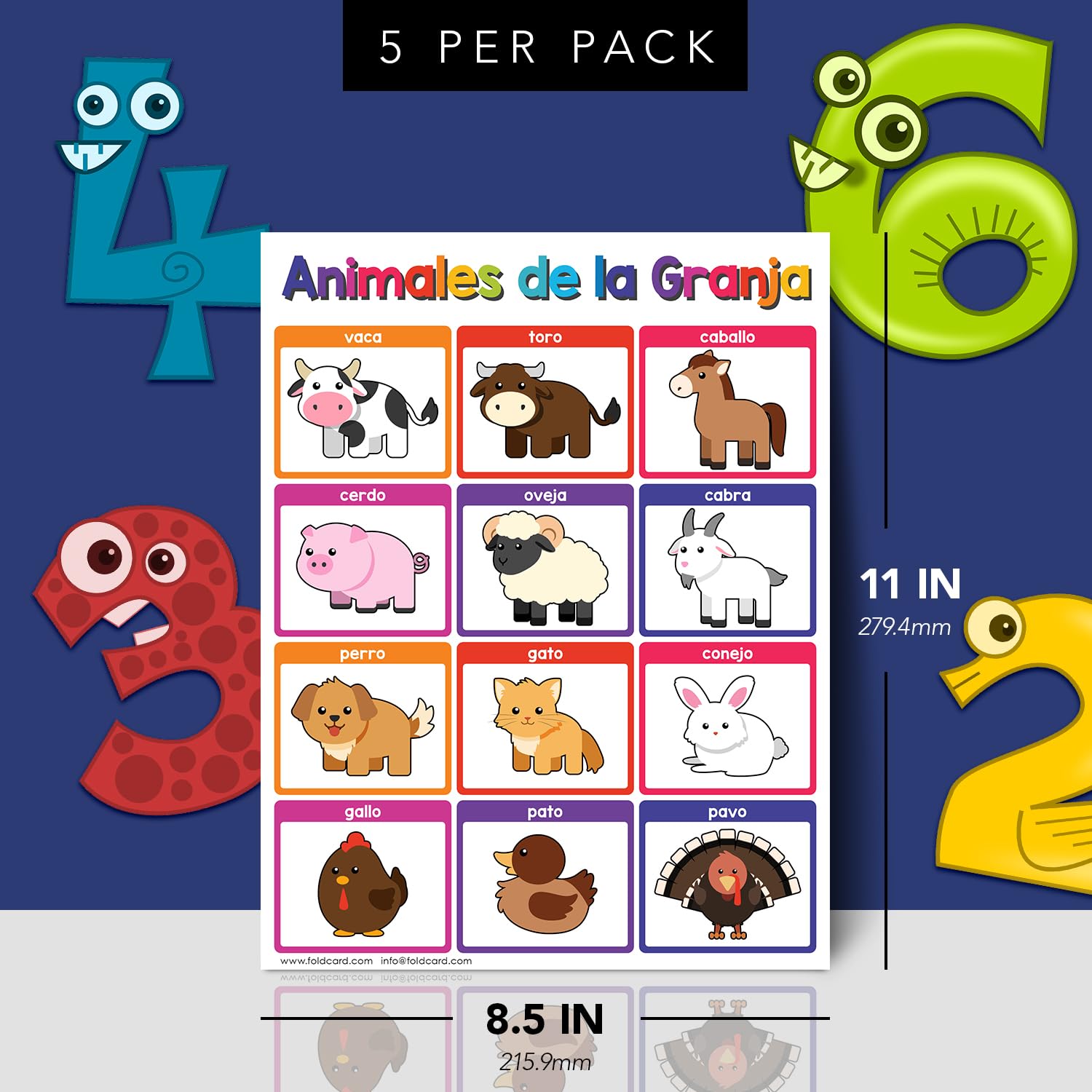 Snapklik.com : Animales De La Granja Spanish Educational Posters For ...