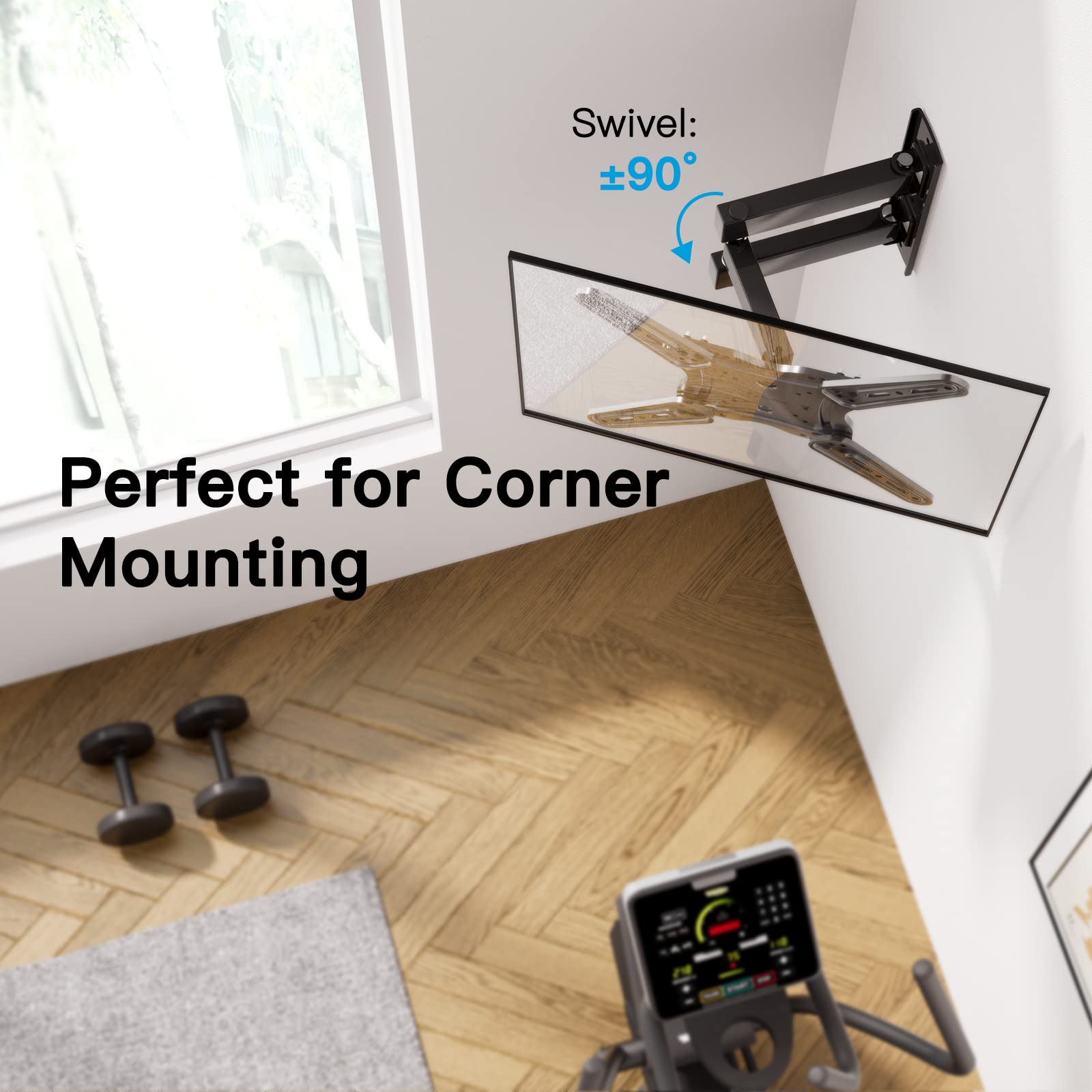 Snapklik.com : Pipishell Full Motion Wall Mount For 26-60 Inch Flat Or ...