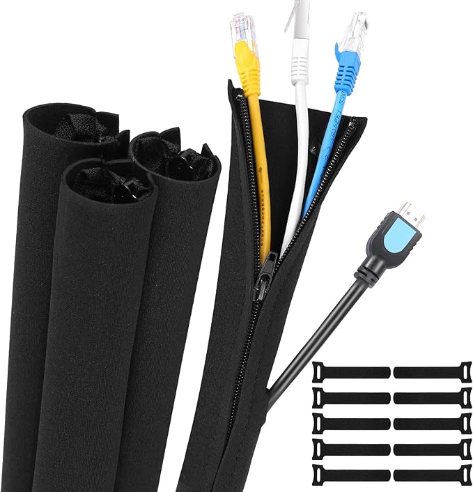VoJoPi Neopren Kabelschlauch, Flexibler Wiederverwendbar Kabelkanal mit ...