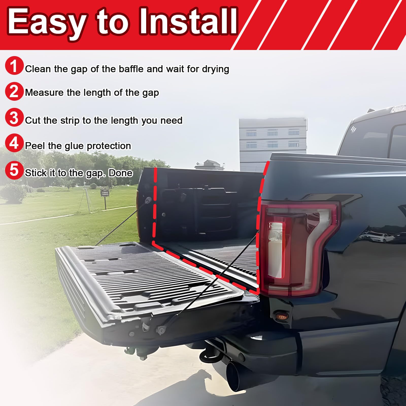 Snapklik.com : 25Ft Adhesive Truck Tailgate Seal, Tonneau Cover Seal ...