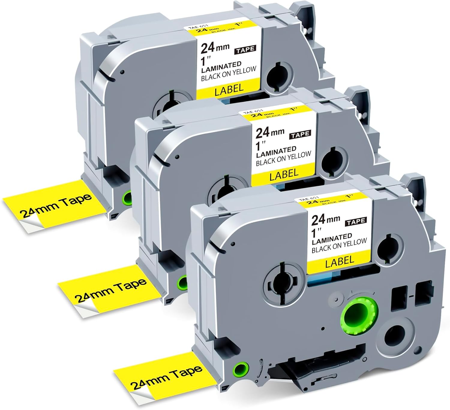 Amazon.com: NodiSem TZe TZ Tape 24mm 0.94 Laminated Yellow Label Tape ...