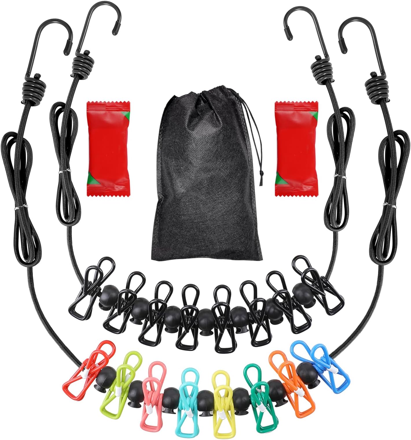 Amazon.com: LUKEYLAND Portable Travel Clothesline,Adjustable Elastic ...