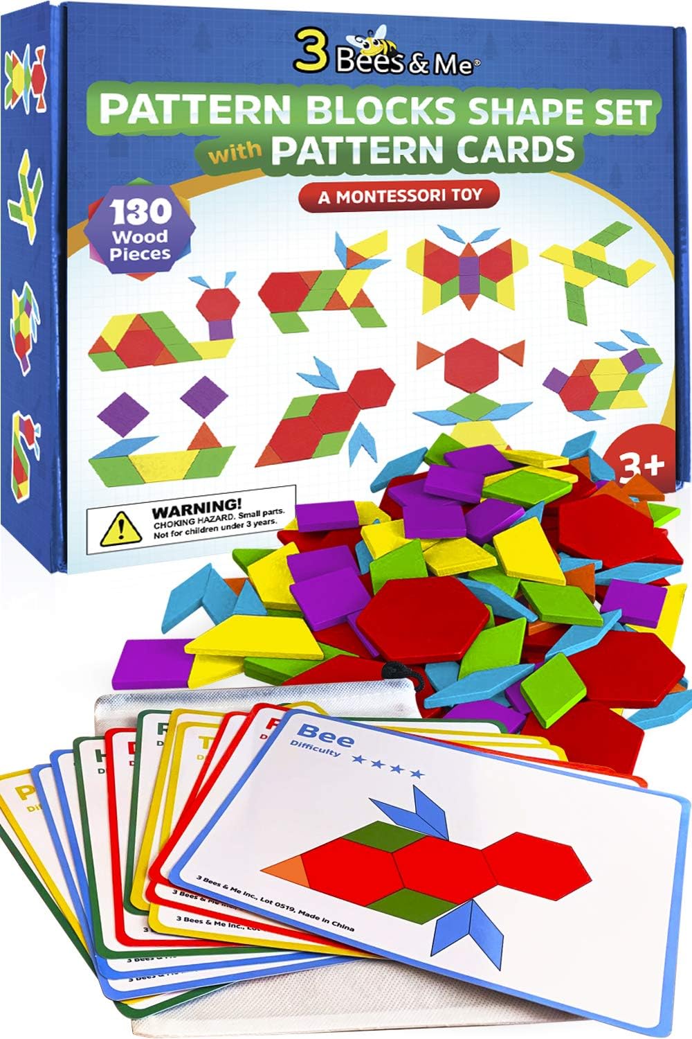 Amazon.com: Learning Resources Plastic Pattern Blocks - Set of 250 ...