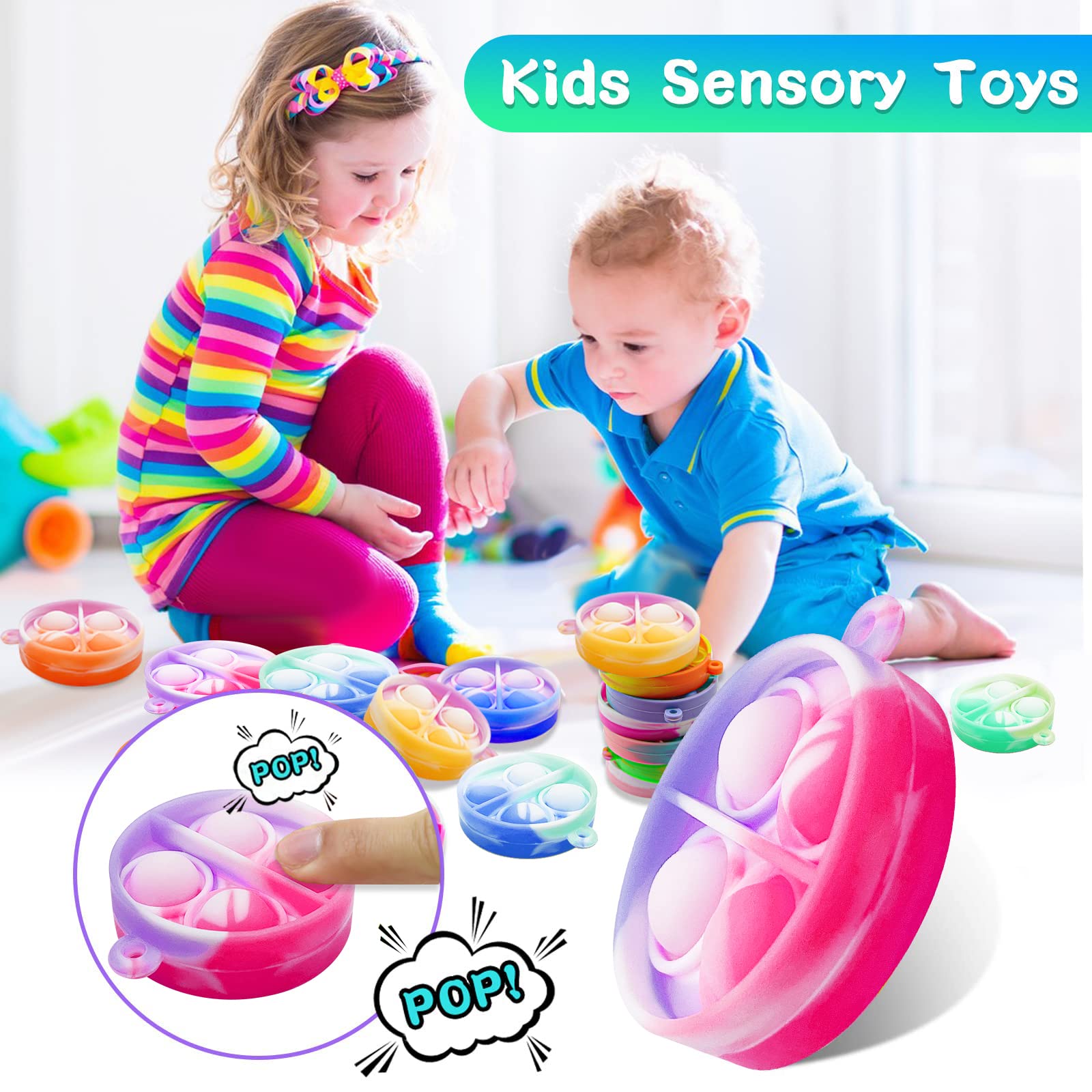 Snapklik.com : Pop Keychain Fidget Toys, 30 Pcs Pop Keychain Fidget ...
