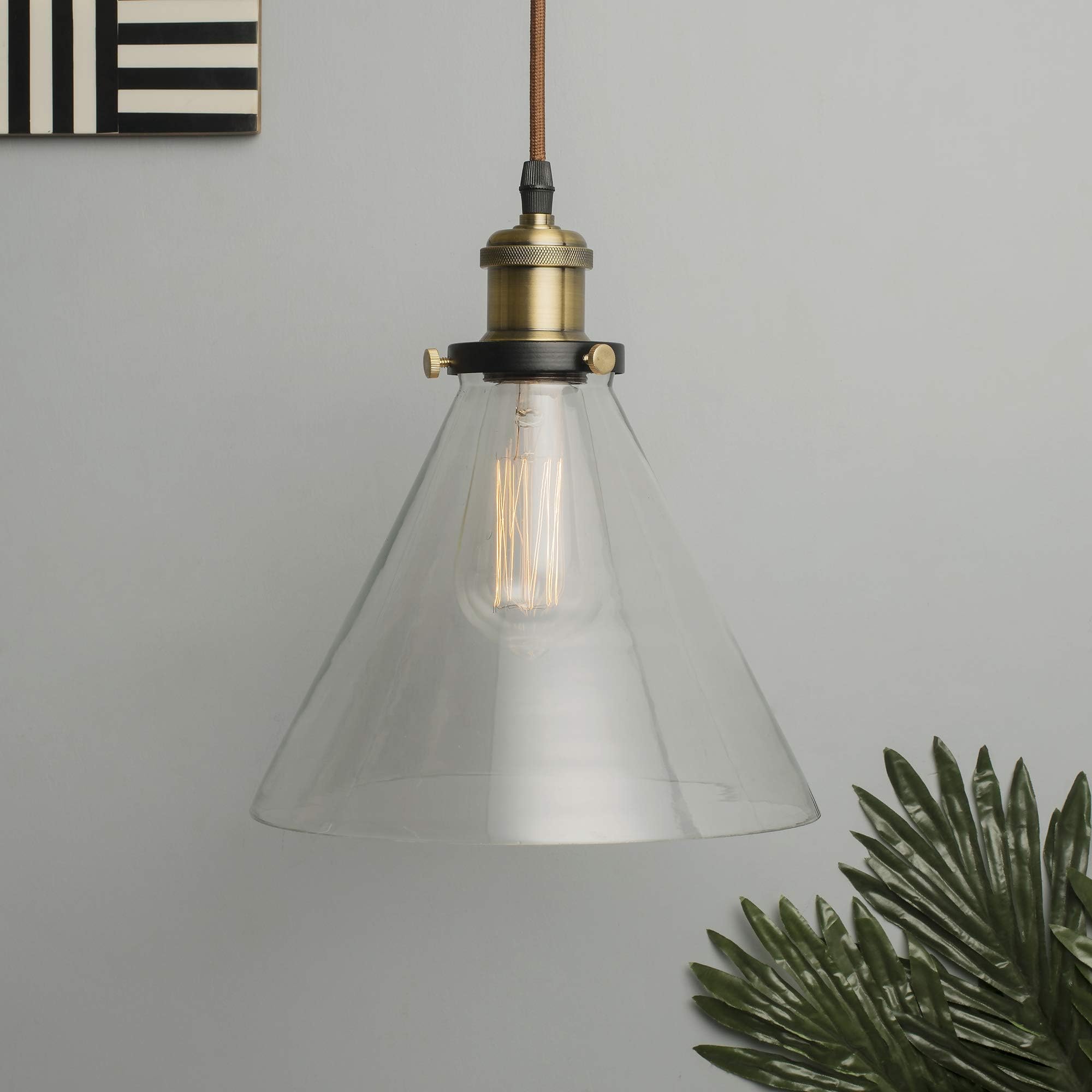 Buy Homesake 60Watts Glass Cone Ceiling Hanging Chandelier for Home ...