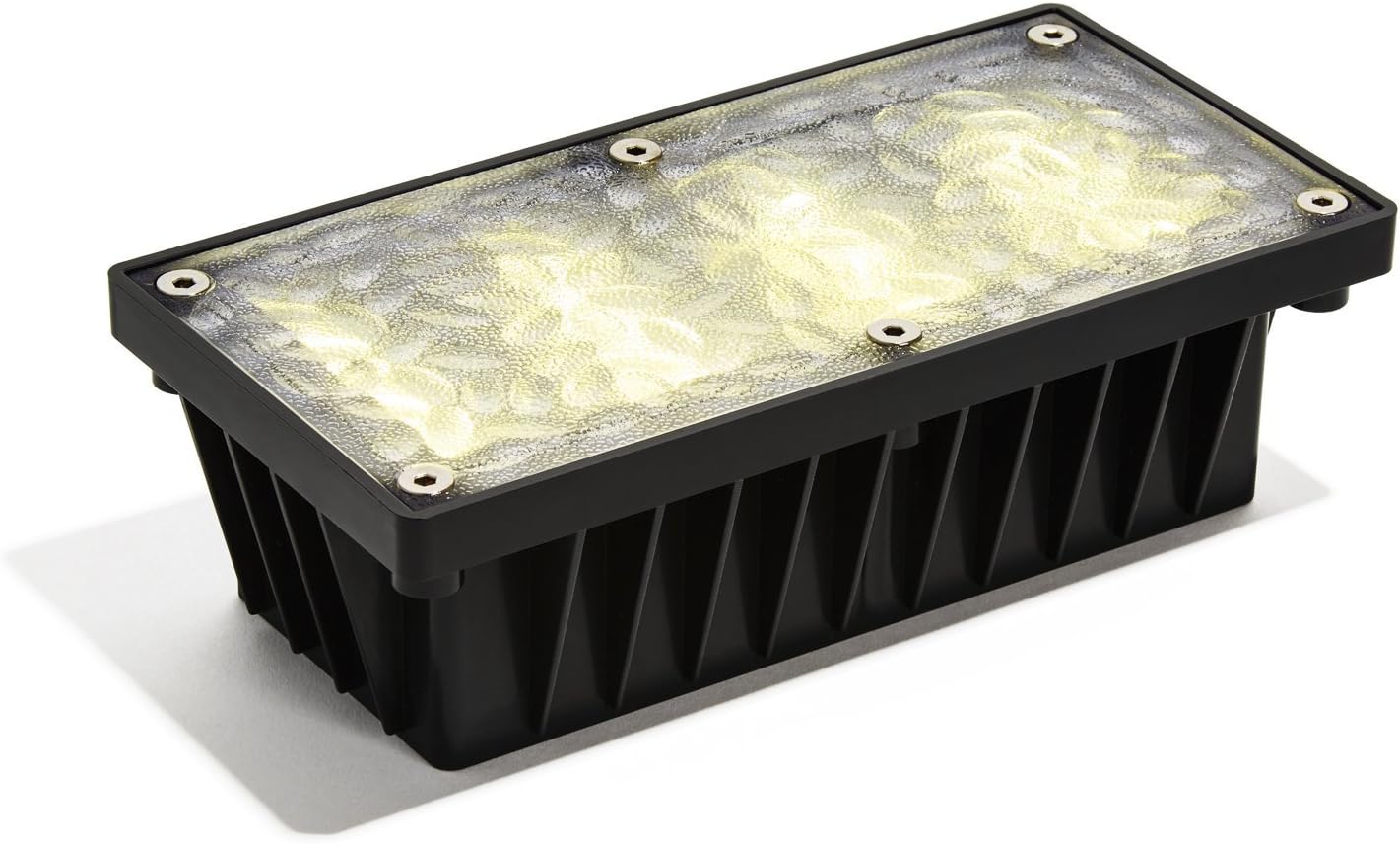 Solar Brick Landscape Path Light, 8x4 Recessed Polyresin Paver, 12 ...