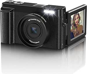 Digital Camera,Jumobuis 4K 48MP Autofocus Vlogging Camera with 32G Memory Card 16X Digital Zoom ...