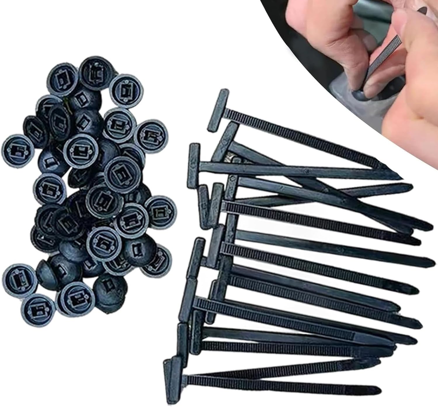 Pack of 100 Nylon Universal Cable Tie Buckle, Cable Ties for Car Mount ...