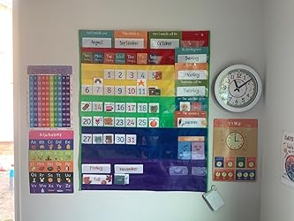 Amazon.com: Learning Resources Rainbow Pocket Chart, Classroom or ...