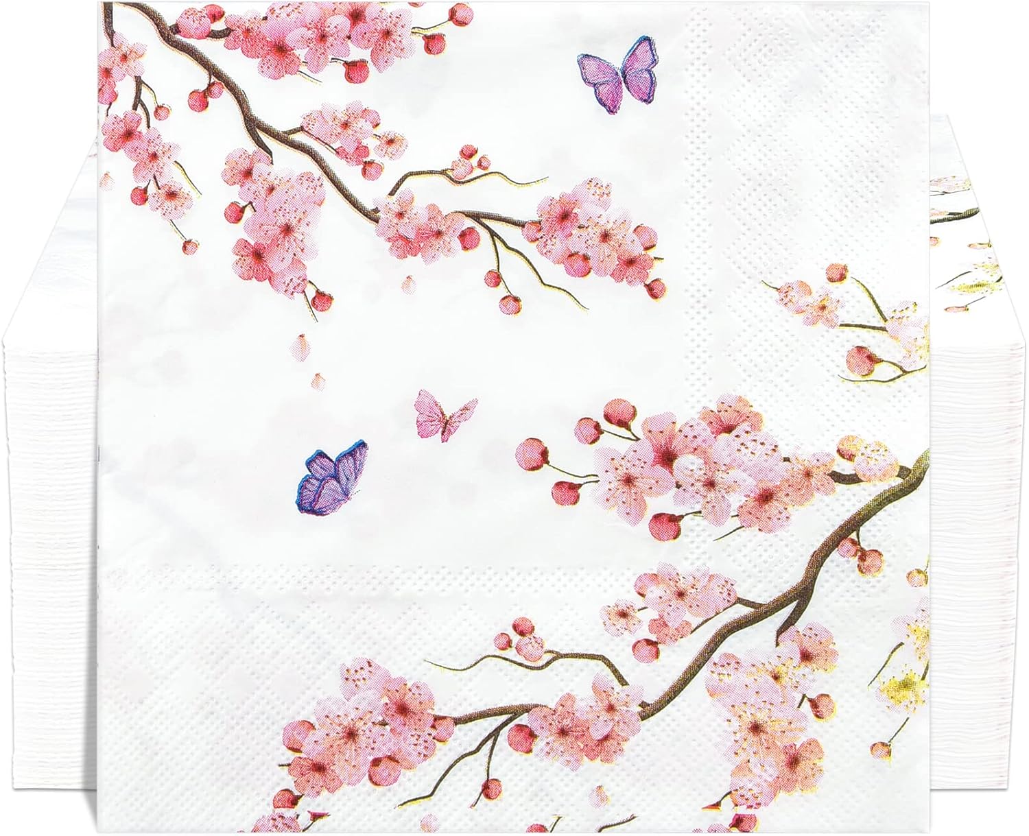 Amazon.com: 100PCS Pink Cherry Blossom Cocktail Beverage Napkins 3 Ply ...
