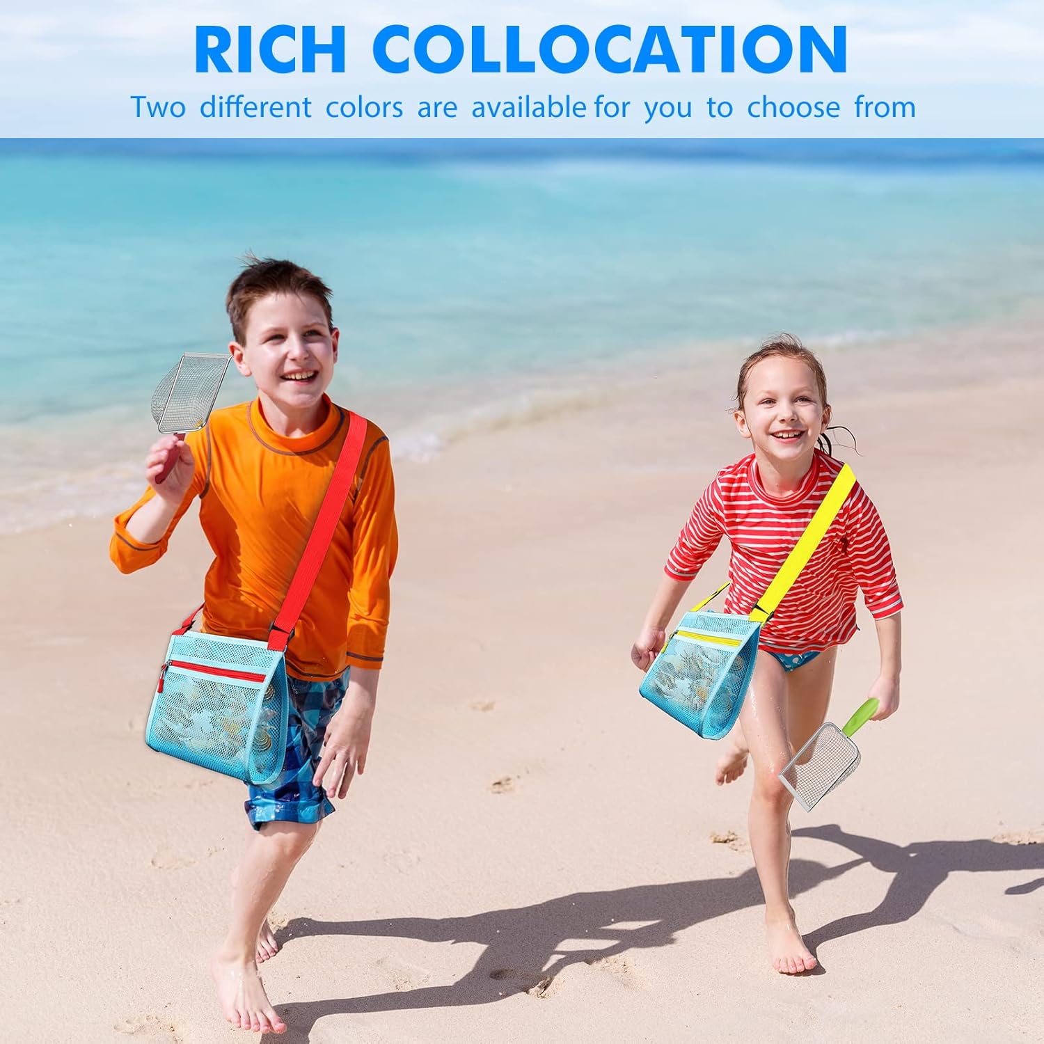 Beach Shovel with Mesh Beach Bag-Sand Sifter Shell Collecting Tools for ...