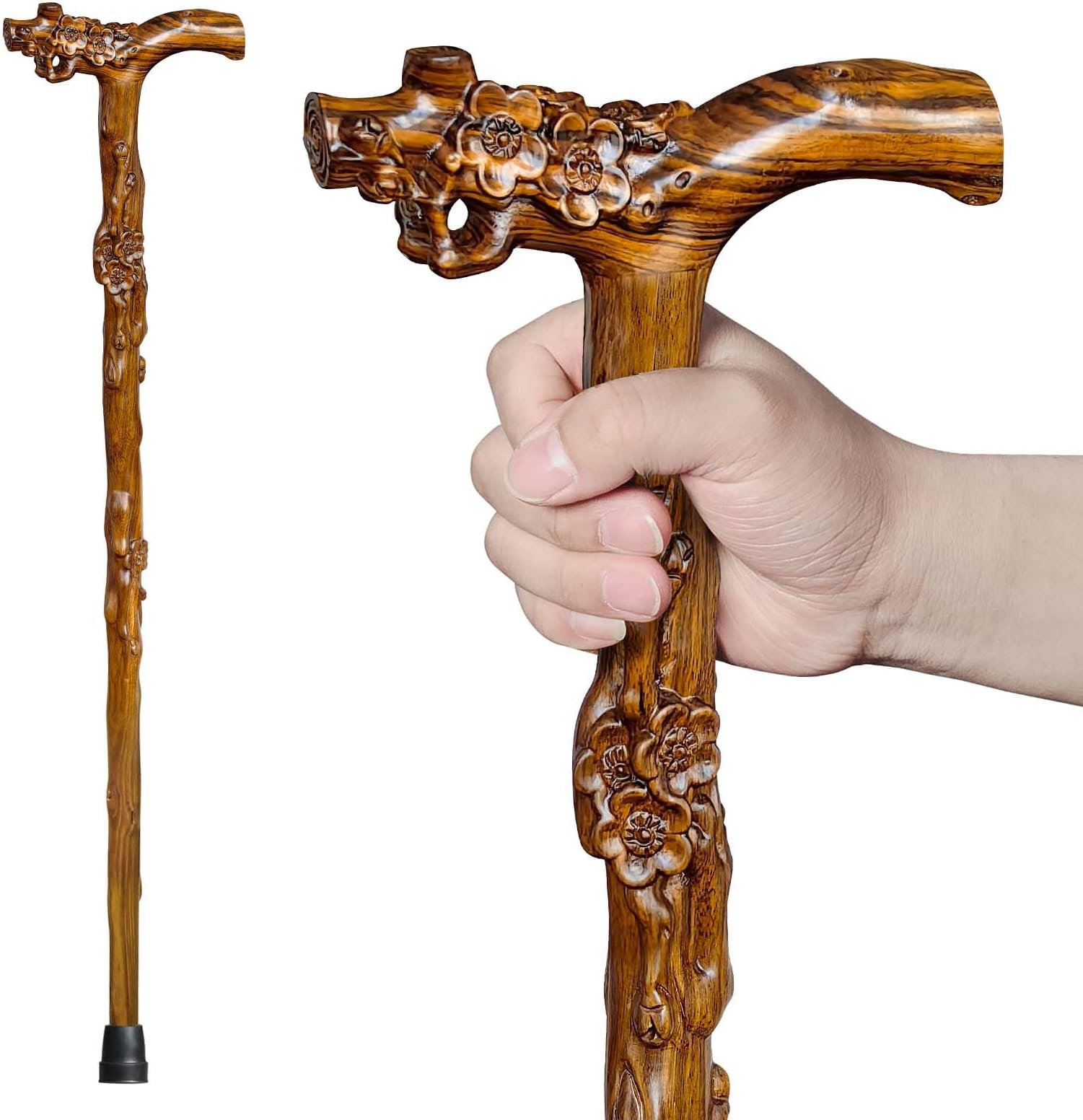 Amazon.com: Beautiful Hand Carved Wooden Walking Cane, Mexican Mayan ...