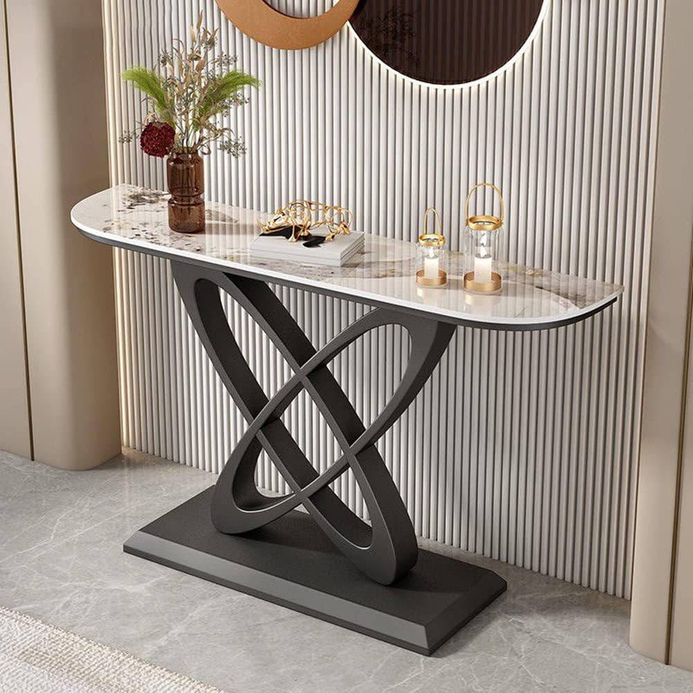Amazon.com: KWOKING Modern Console Accent Table Antique Finish Half ...
