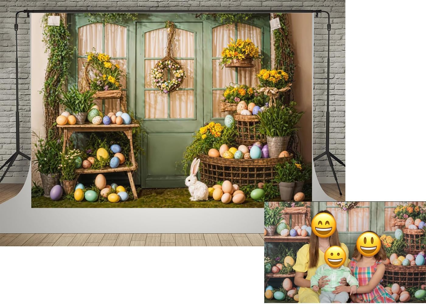 Amazon.com : Kate 7x5ft Colorful Easter Eggs Backdrops for Photography ...