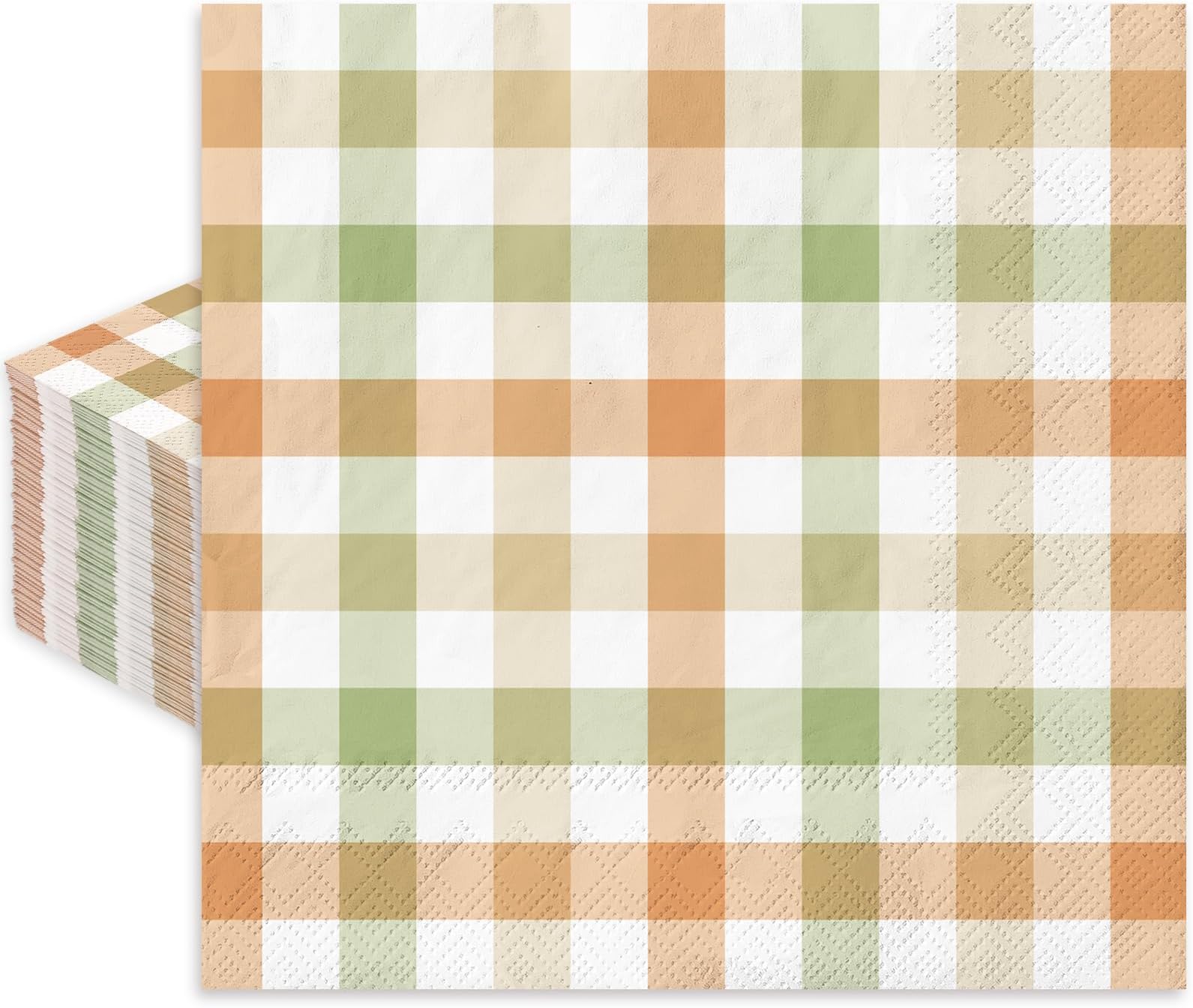 Amazon.com: Whaline Fall Paper Napkin Buffalo Plaid Disposable Napkins ...