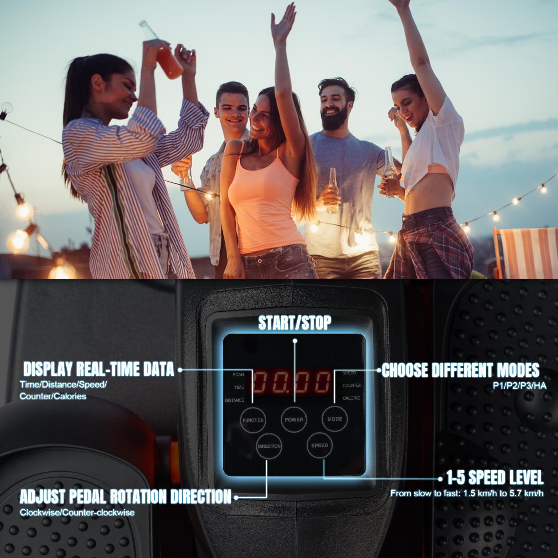 Snapklik.com : Tappio Under Desk Elliptical Machine, Ellipse Leg ...