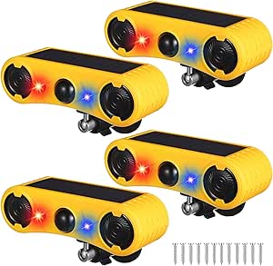 Amazon.com: Qualirey Solar Outdoor Motion Sensor Alarm 2 x 129db Loud Noise Maker 13 Sound ...